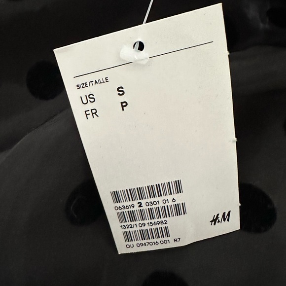 H&M | Dresses | Nwt Hm Puff Sleeve Organza Black Polka Dot Midi Dress Size S | Poshmark